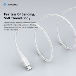 VOKAMO USB C Cable 60W with Holder Design Power Delivery Ultra-Fast Ty
