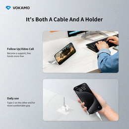 VOKAMO USB C Cable 60W with Holder Design Power Delivery Ultra-Fast Ty