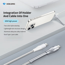 VOKAMO USB C Cable 60W with Holder Design Power Delivery Ultra-Fast Ty